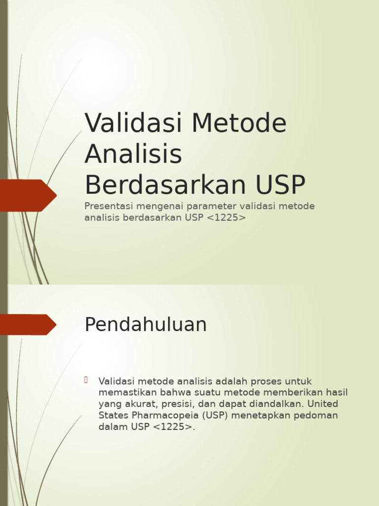 Validasi Metode USP | PDF