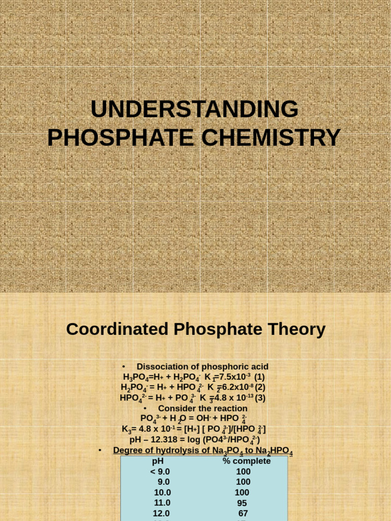 Phosphate Chemistry in Boiler Systems | PDF | Phosphate | Phosphoric Acid