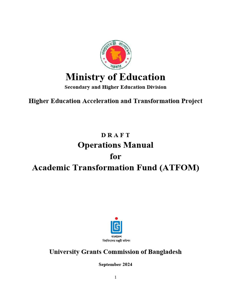 ATF Draft Manual | PDF | Innovation | University