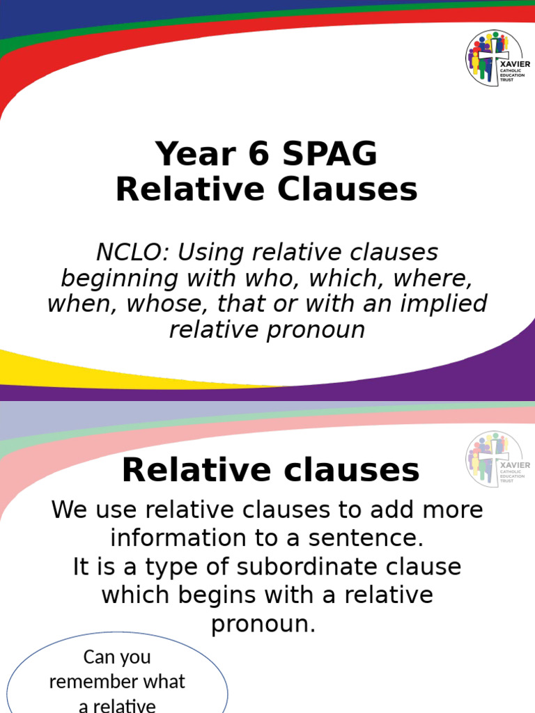 Y6 SPAG Relative Clauses | PDF