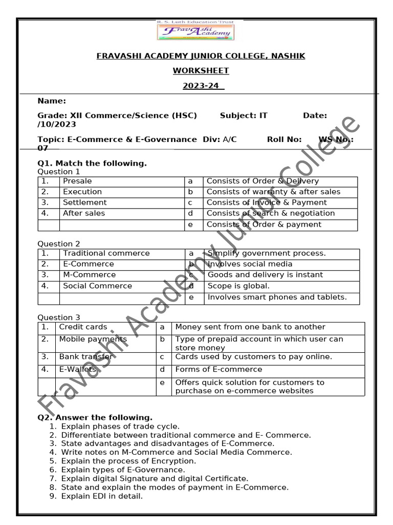 Ecommerce (WS7) | PDF