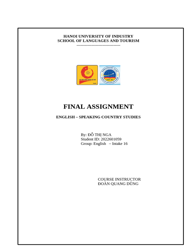 Guidelines for the Final Assignment (Intake 16) (1) | PDF | Cost Of ...