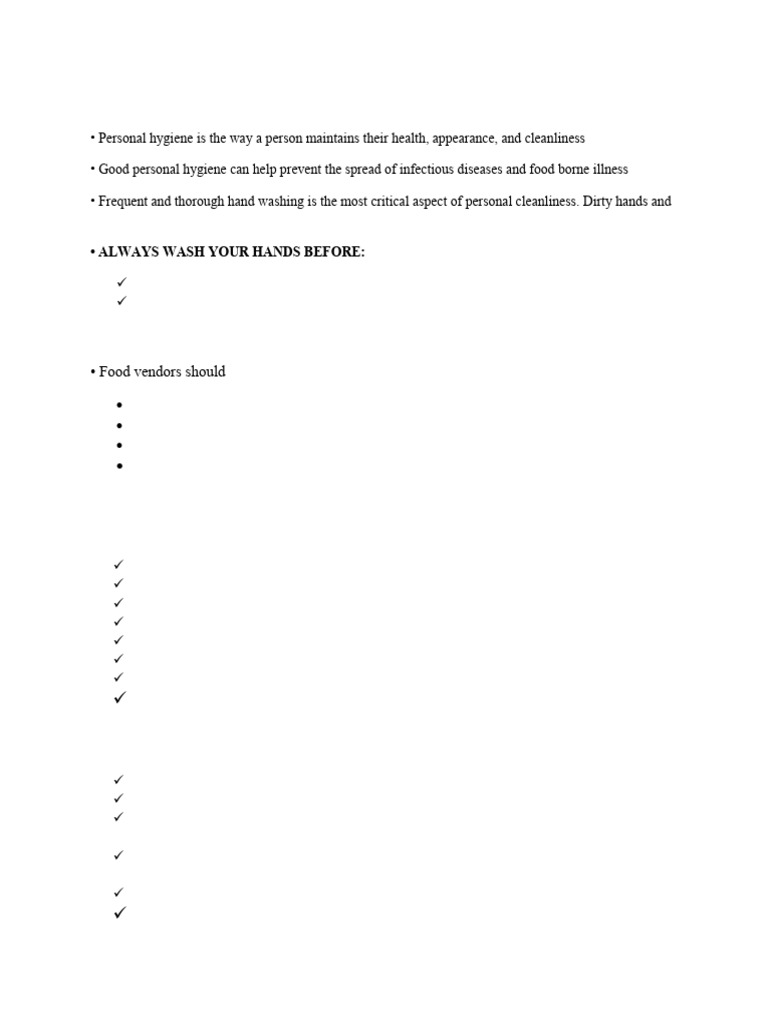 Essential Personal Hygiene Guidelines | PDF