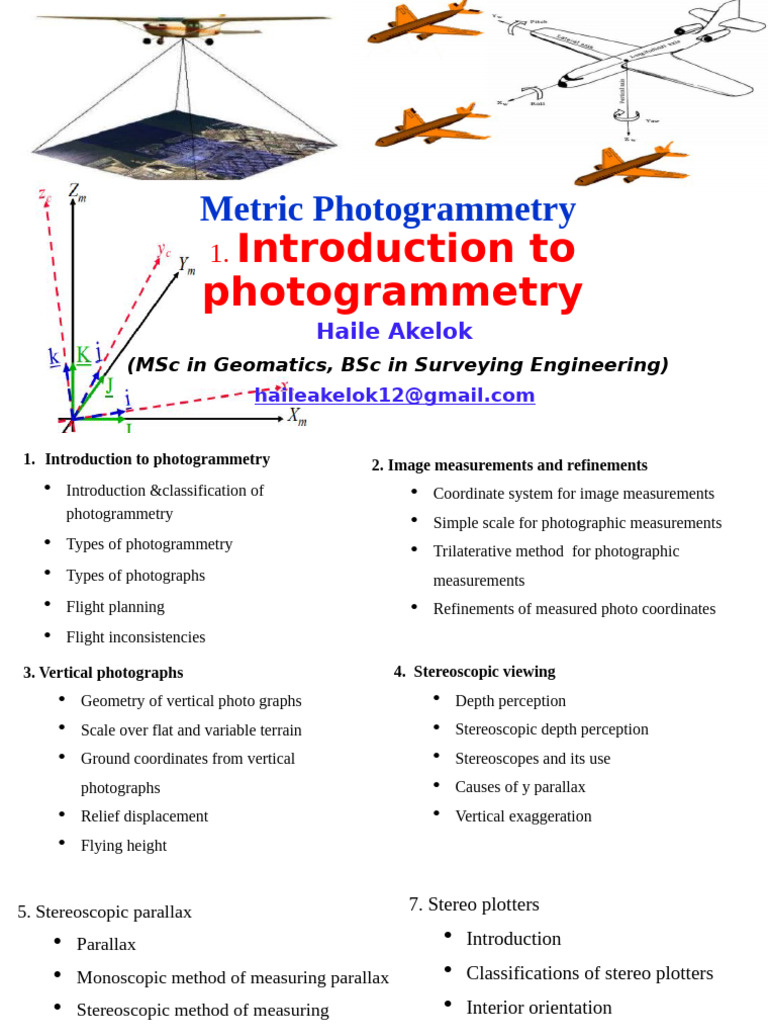 Introduction To Photogrammetry | PDF | Aerial Photography | Stereoscopy