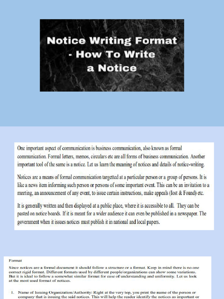 NOTICE WRITING | PDF