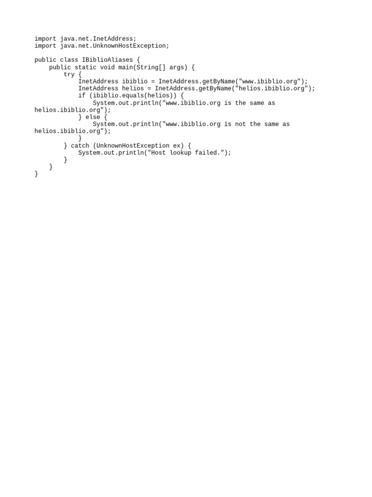 IBiblio Host Comparison in Java | PDF