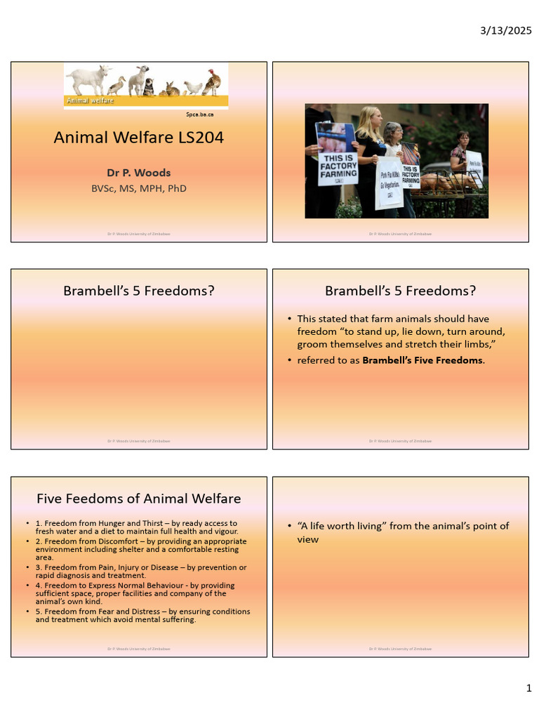 Animal Welfare LS204 - 2025short | PDF | Animal Welfare | Cattle
