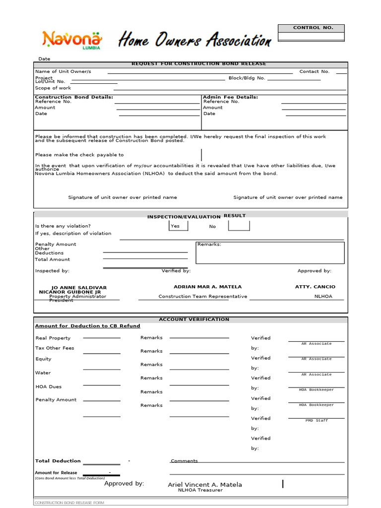 Construction Bond Release Form Accounting | PDF | Money | Government ...