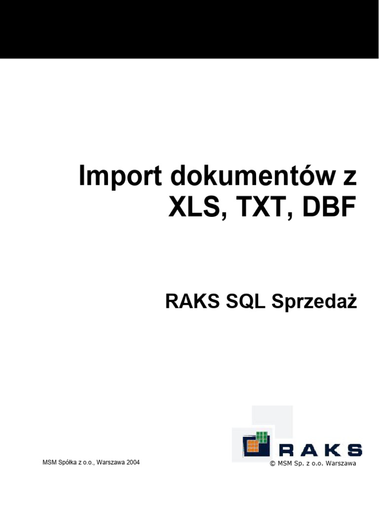 Import Xls TXT DBF | PDF