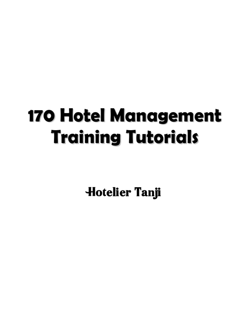 170 Hotel Management Training Tutorials | PDF | Waiting Staff | Gratuity