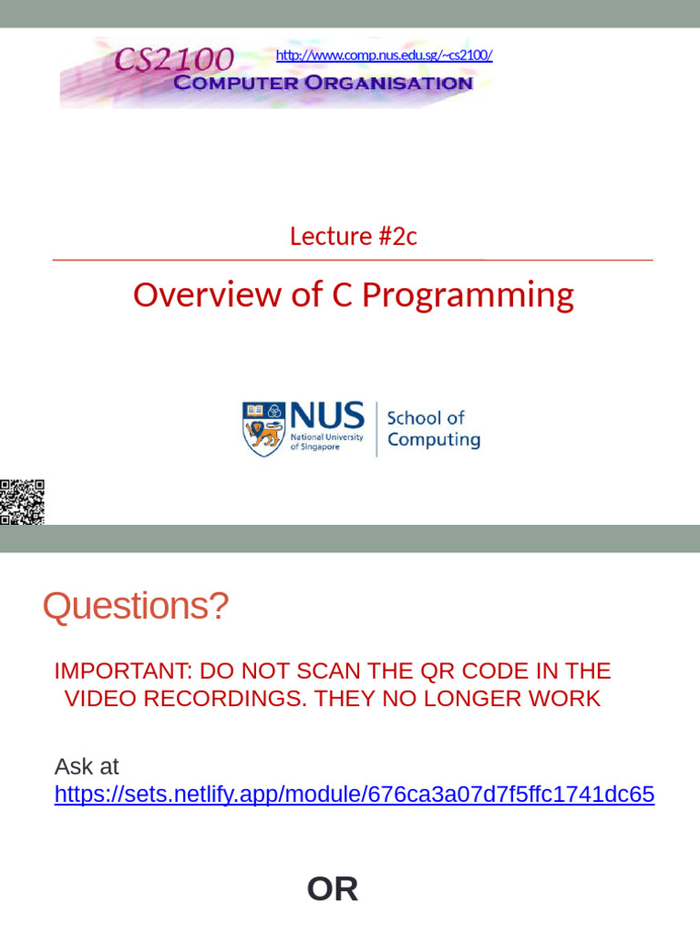 Lect02c Overview of C Programming-3 | PDF | Boolean Data Type | Control Flow