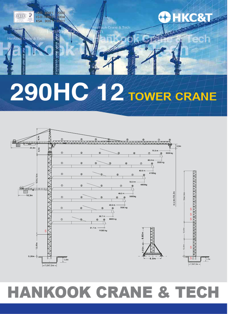 HKTC Tower Cranes Spec 86511c | PDF | Crane (Machine) | Landing Gear