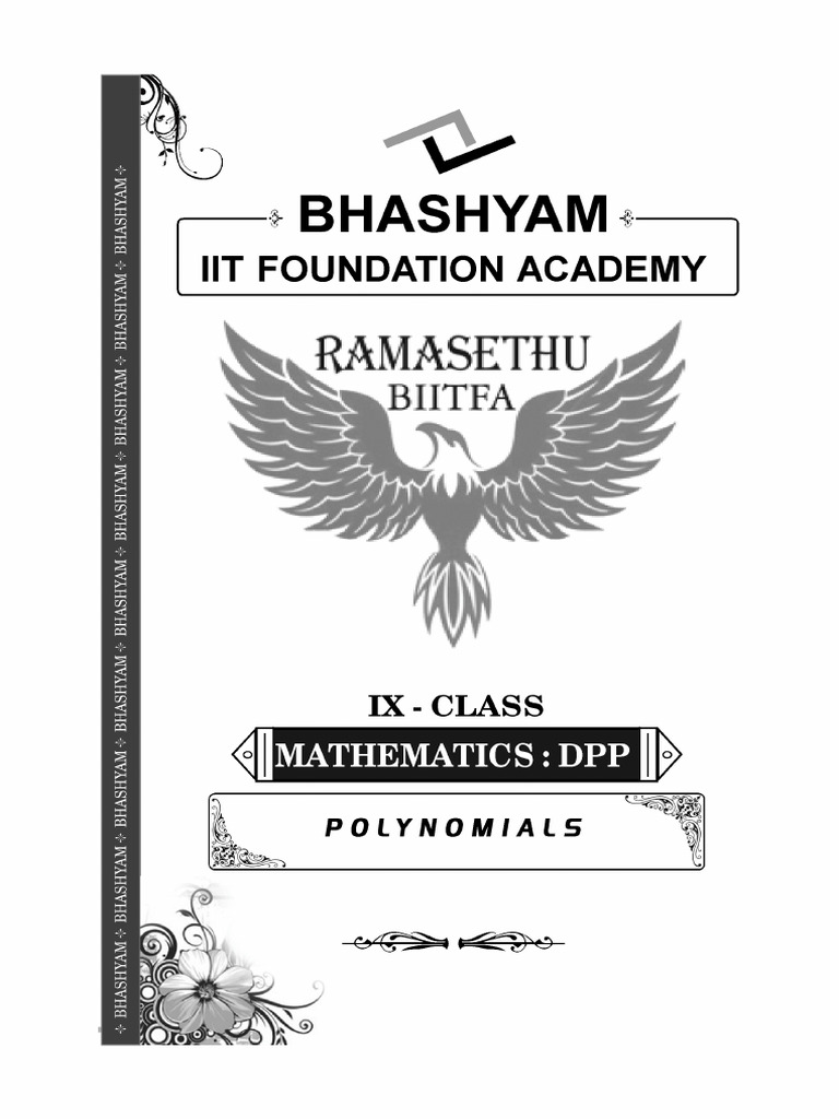 9th-Maths Worksheets Polynomials | PDF