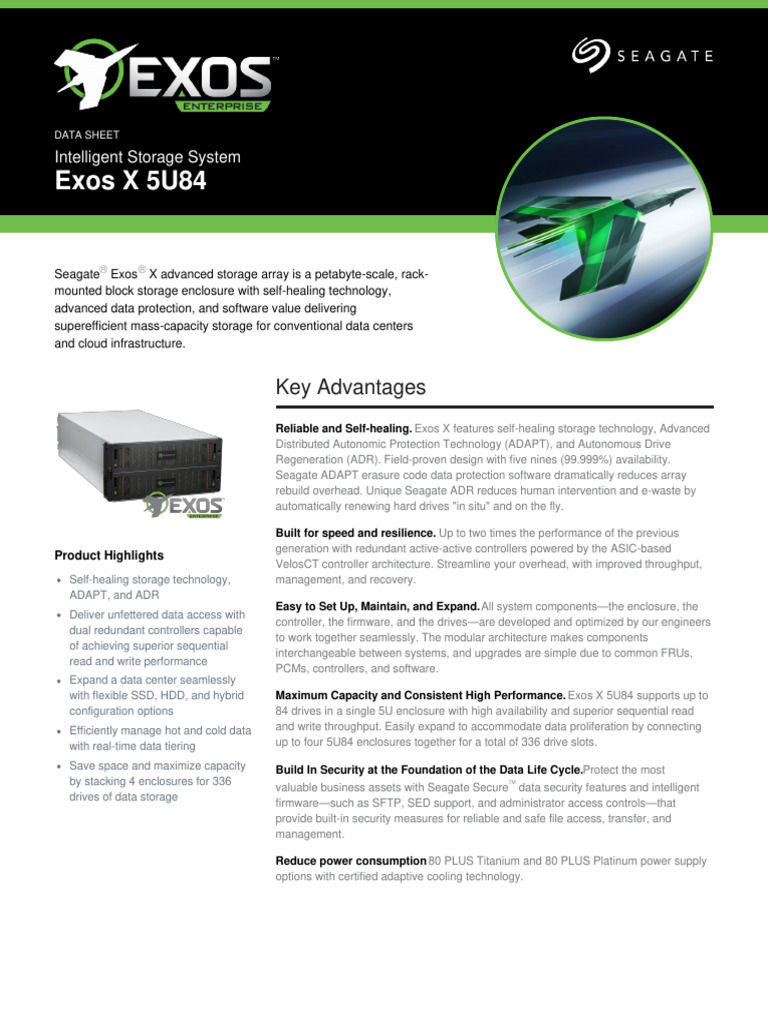 Exos X 5u84 DS1982 13 2309US en - CA | PDF | Byte | Hard Disk Drive