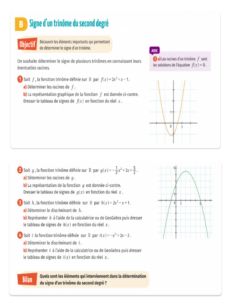 Fct3 Activite Signe Trinome | PDF