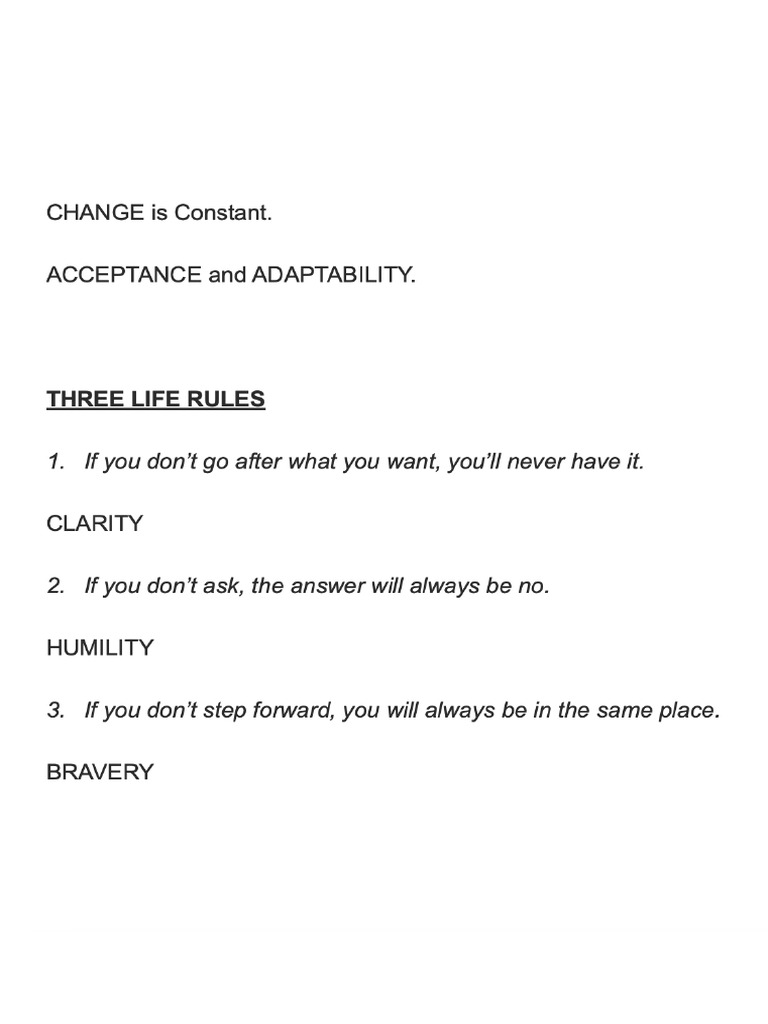 Three Life Rules | PDF