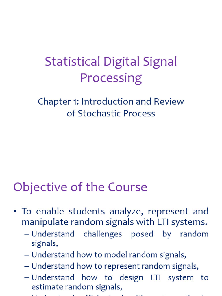 Stochastic Process in Signal Processing | PDF | Probability Distribution | Random Variable