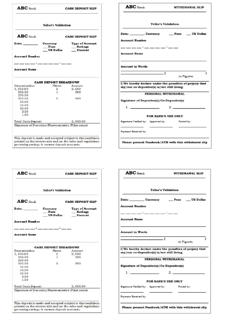 withdrawal slip | PDF