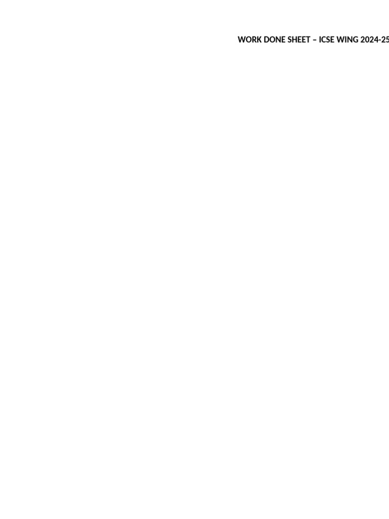 Work Done Sheet | PDF