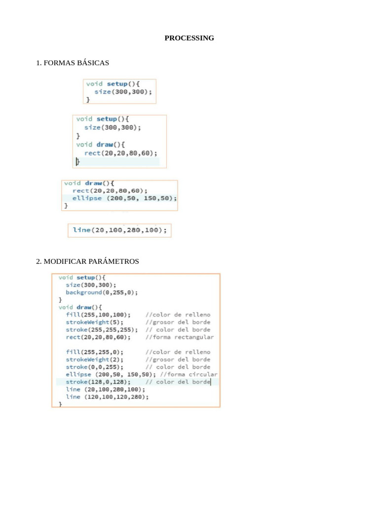Ejercicios PROCESSING | PDF
