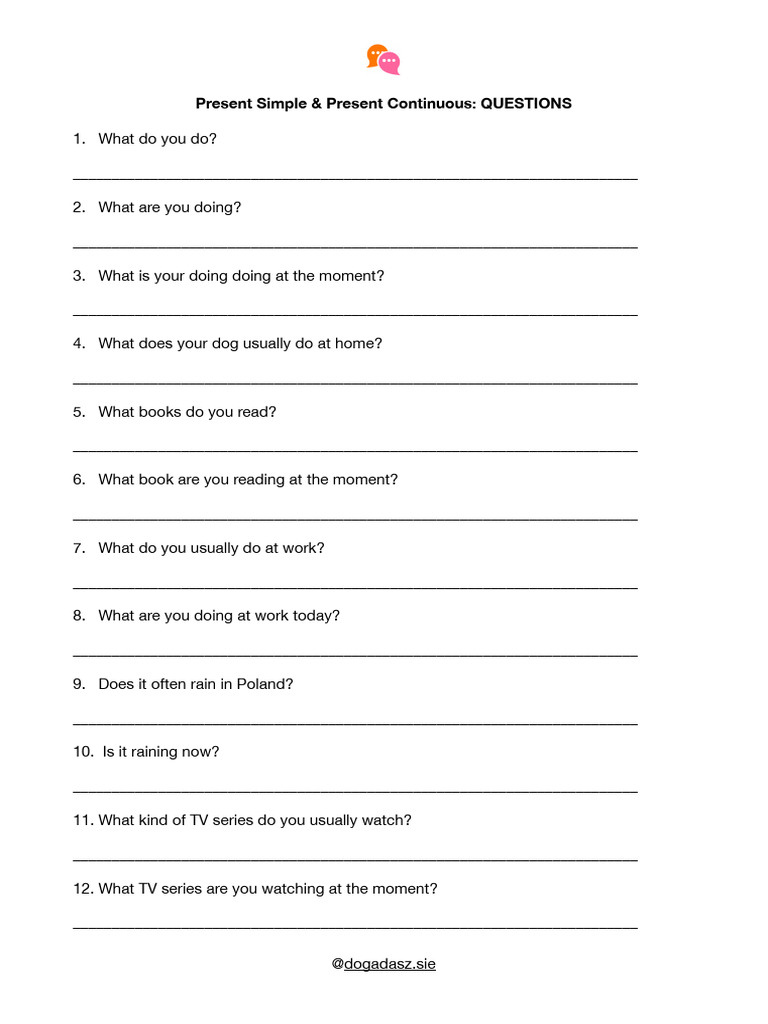 P. Cont.Pres Simple-questions | PDF