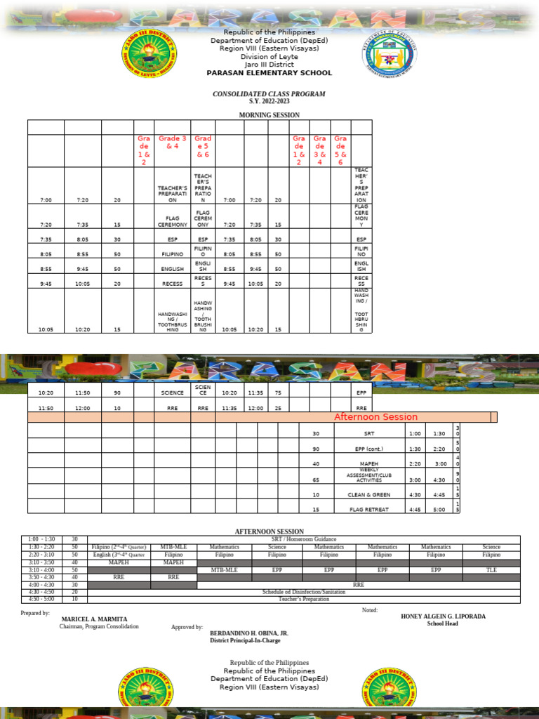2.4 Consolidated Class Program | PDF | Philippines