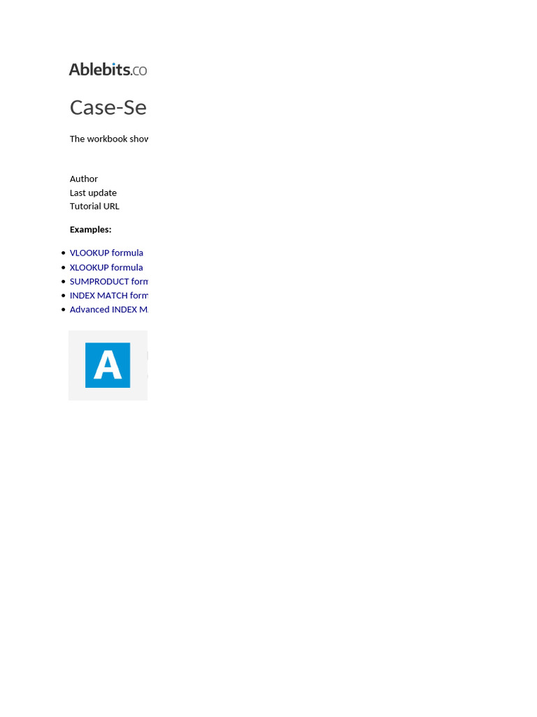 Case Sensitive Lookup | PDF