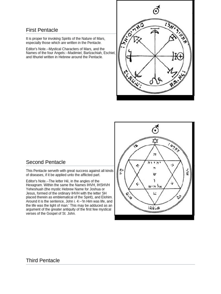 Mars Pentacles for Invocation and Power | PDF | Religious Belief And ...
