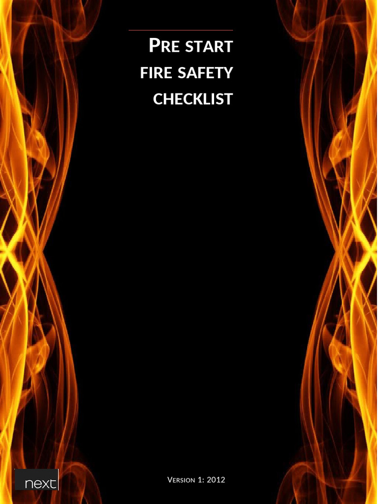 Pre-Start Fire Safety Checklist | PDF | Fire Safety | Fires