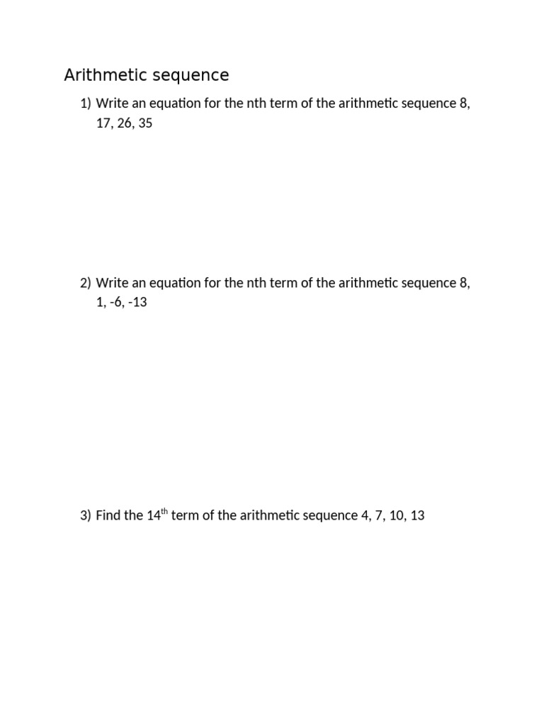 Arithmetic Sequence | PDF