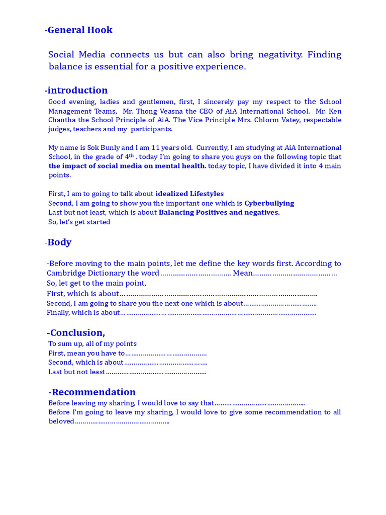 Sample of Public Speaking | PDF