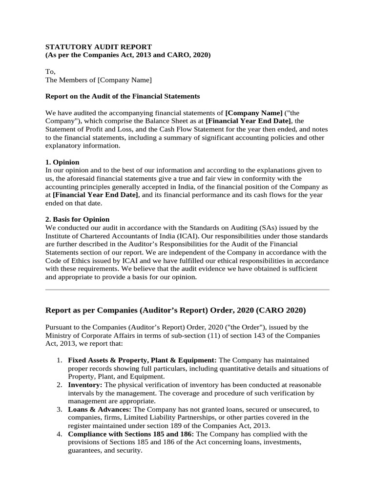 Statutory Audit Report Overview 2023-24 | PDF | Audit | Auditor's Report