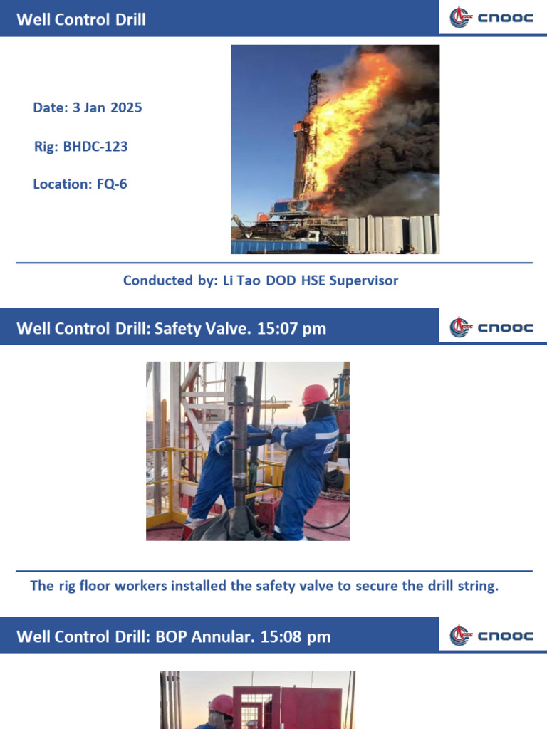 BHDC-123 Well Control Drill Summary | PDF