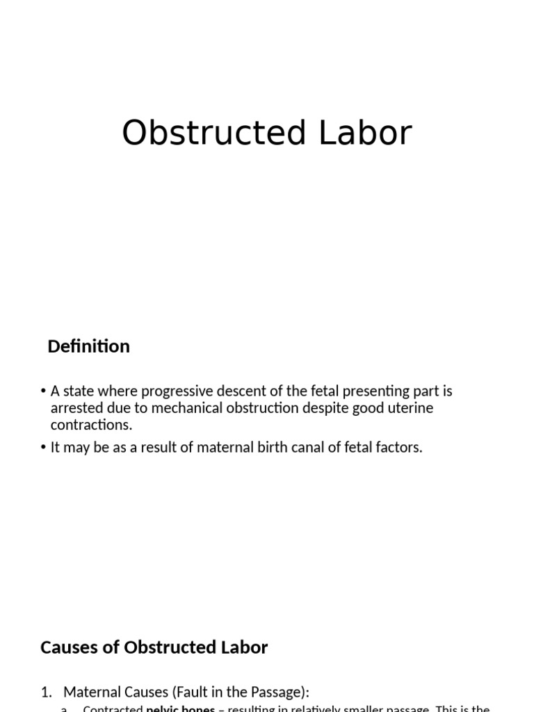 10. Obstructed Labor -2 | PDF | Childbirth | Uterus