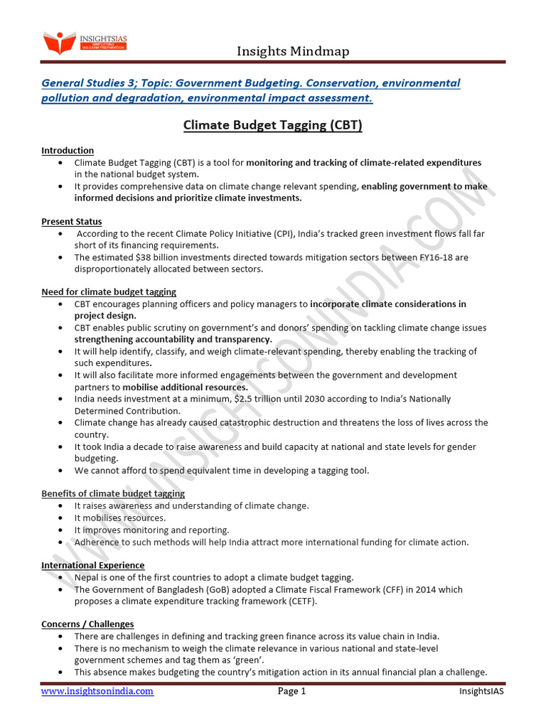 Climate-Budget-Tagging-CBT Insight | PDF | Budget | Climate Change ...