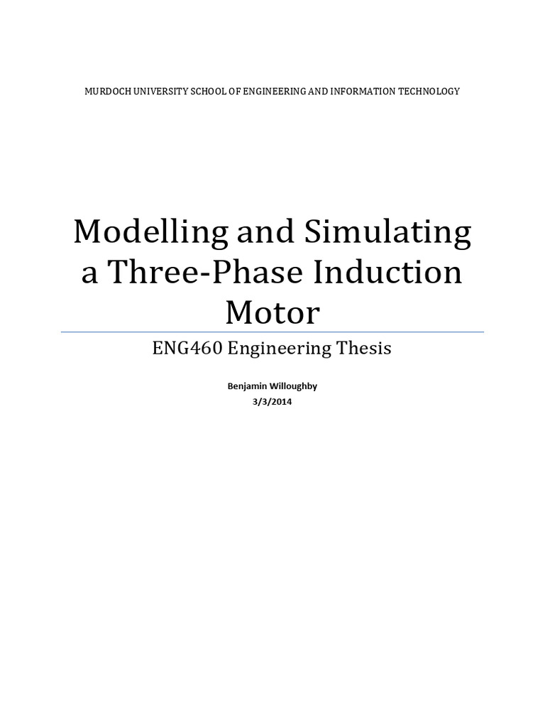 Modelling and Simulating A Three-Phase Induction Motor | PDF | Electric Motor | Electrical Impedance