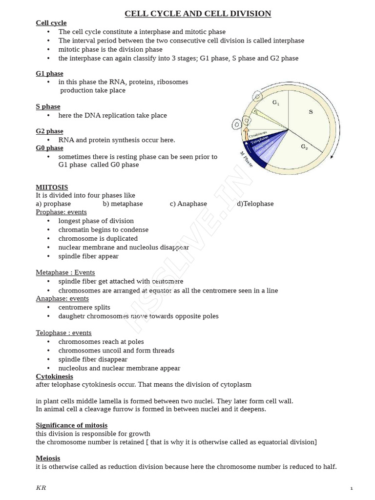 6 Cell Cycle and Cell Division-Hsslive | PDF