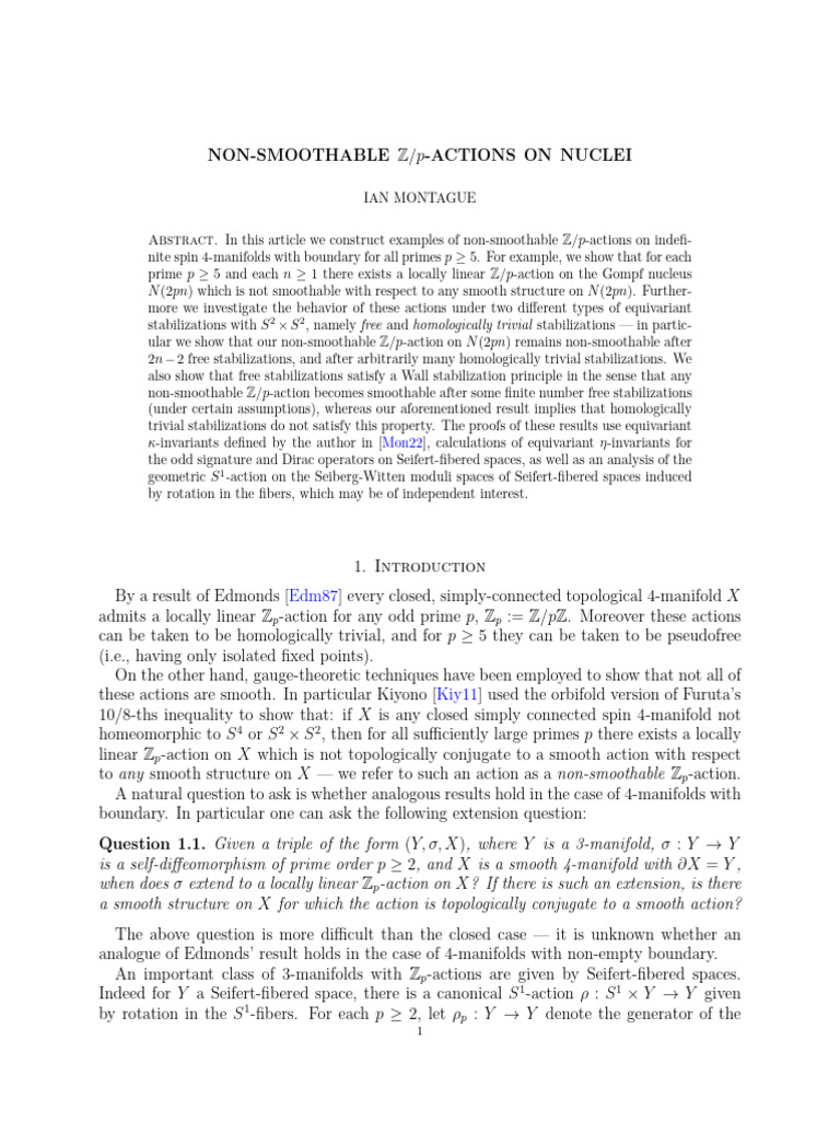Non-Smoothable - Actions On Nuclei: /P P P N /P N PN N PN S S /P N PN N ...
