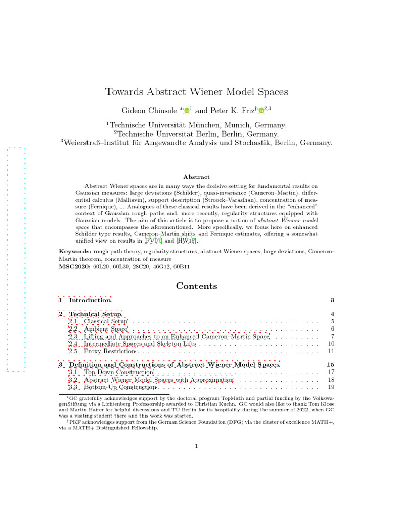 Towards Abstract Wiener Model Spaces | PDF | Distribution (Mathematics ...