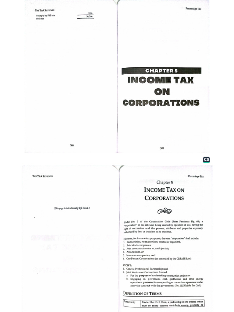 Income Tax on Corporations - LACO | PDF