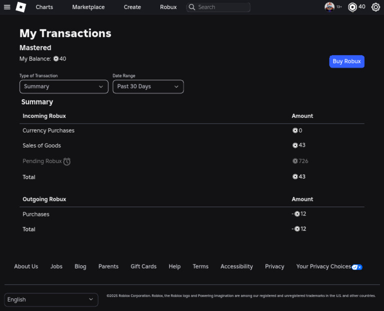 My Transactions - Roblox | PDF