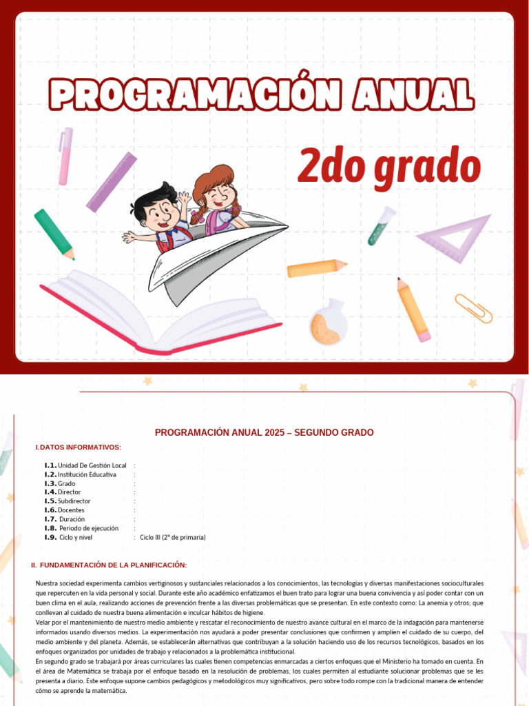 Programación Anual - 2do Grado | PDF | Datos | Geometría