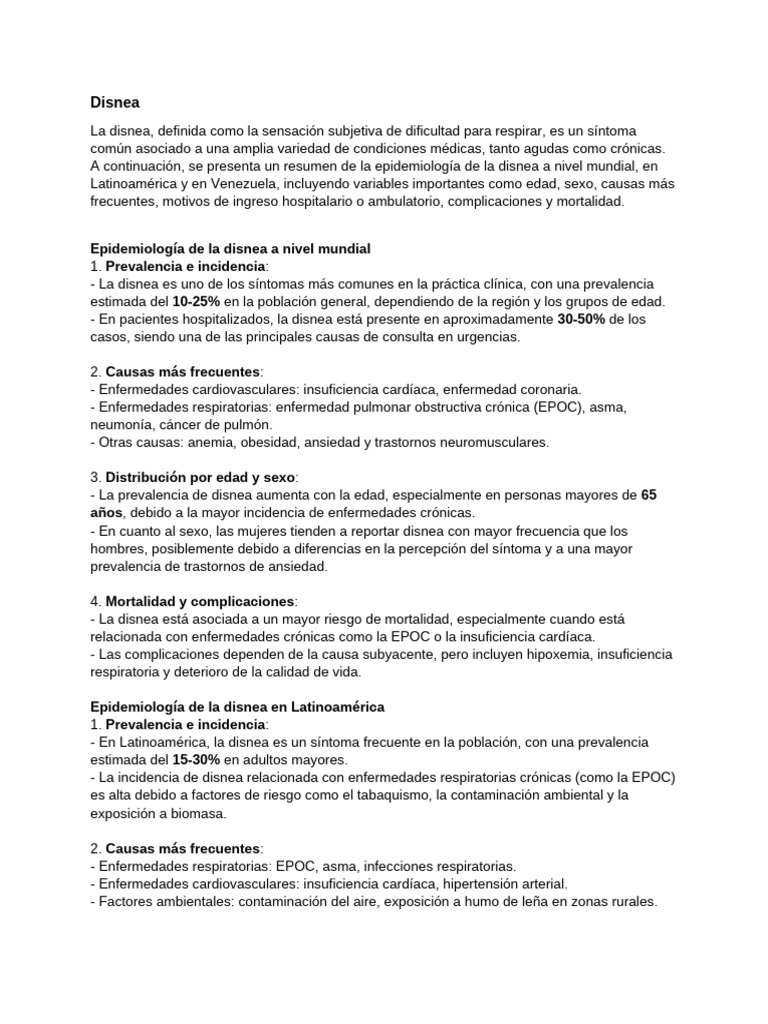Epidemiología de Disnea y Expectoración | PDF | Enfermedad pulmonar ...