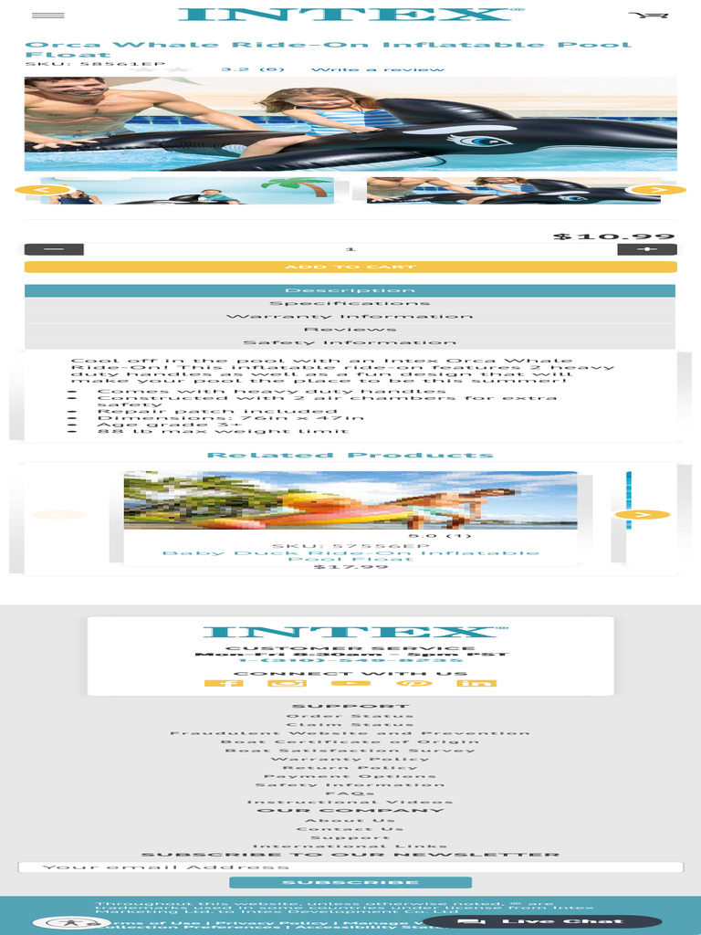 INTEX Whale Ride-On Inflatable Pool Float | PDF