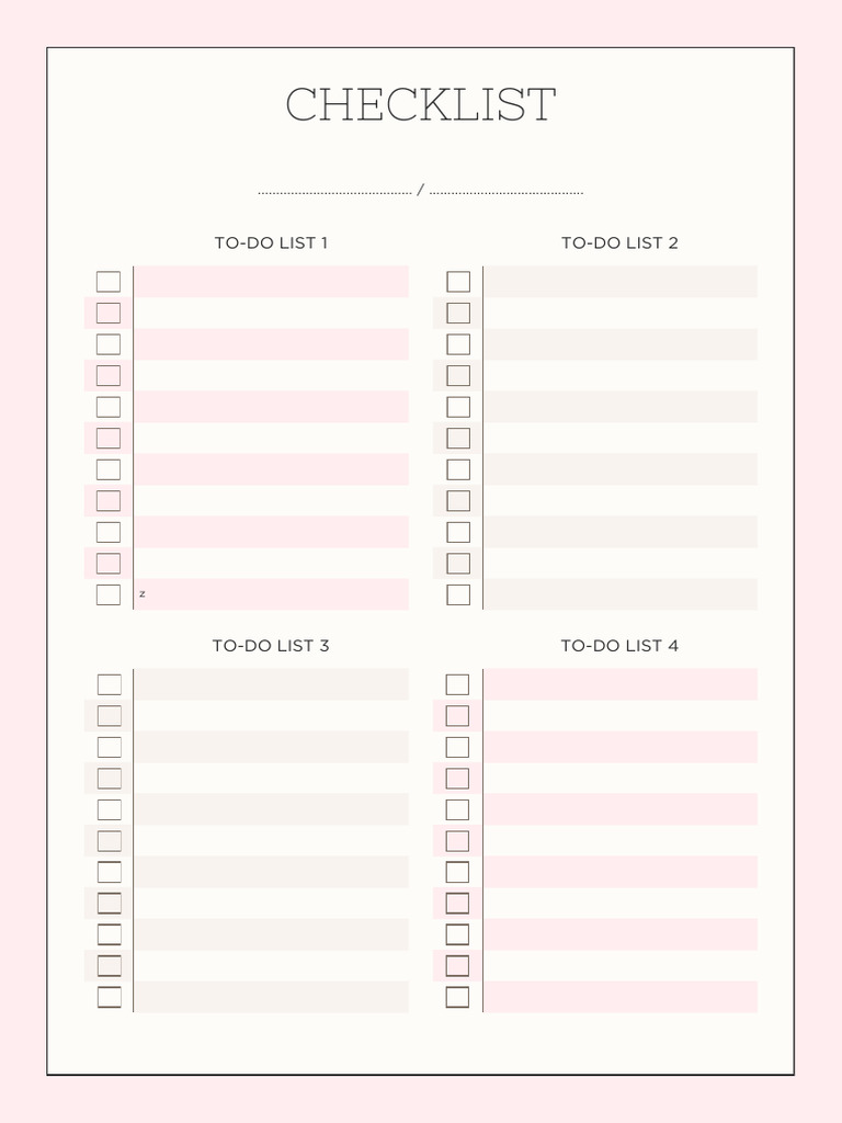 Pink Themed To-Do Lists | PDF