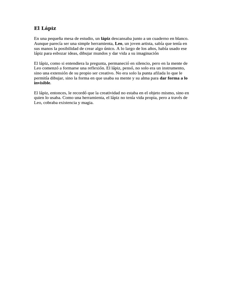 El Lápiz: Herramienta de Creatividad | PDF