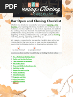 Bar Closing Checklist | PDF