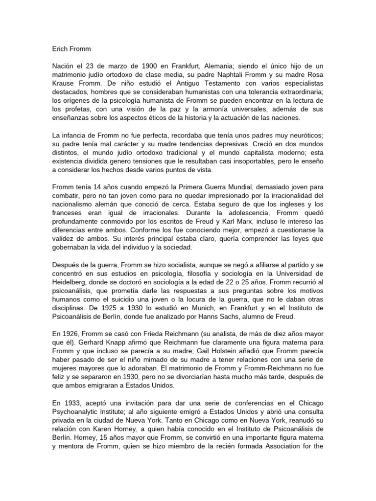 Erich Fromm | PDF | Erich Fromm | Amor