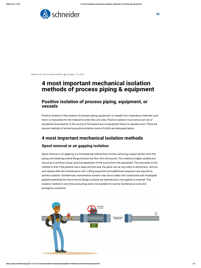 4 Most Important Mechanical Isolation Methods of Mechanical Equipment ...