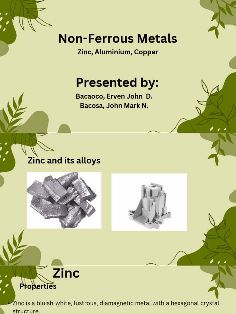 1A Group 7 Bacaoco Bacosa | PDF | Zinc | Metals